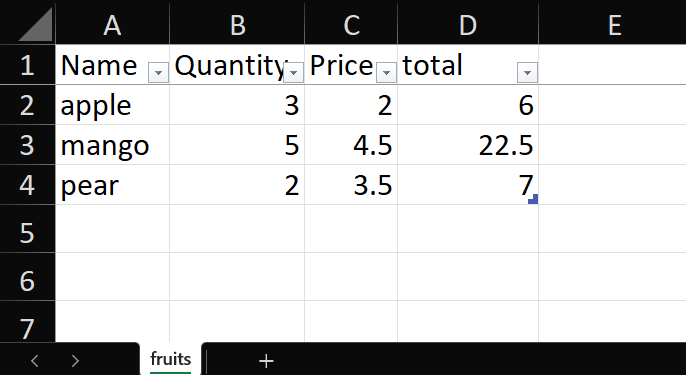 Spreadsheets - AMI Documentation