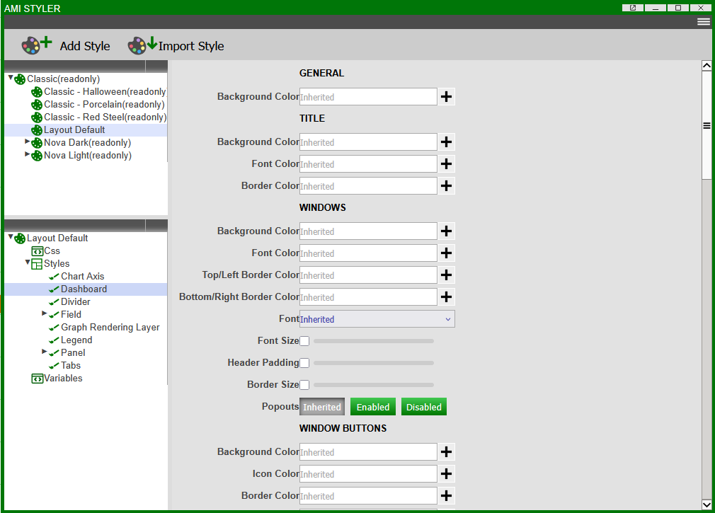 Managing Styles - AMI Documentation